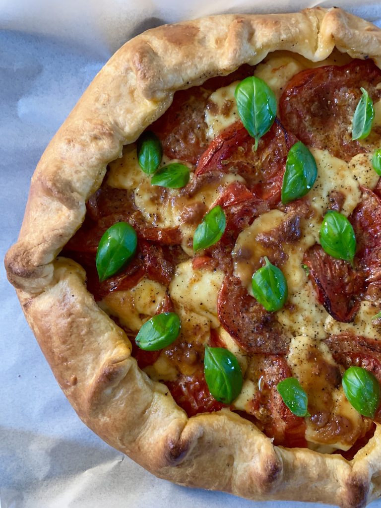 Rustic Tomato and Mozzarella Caprese Tart