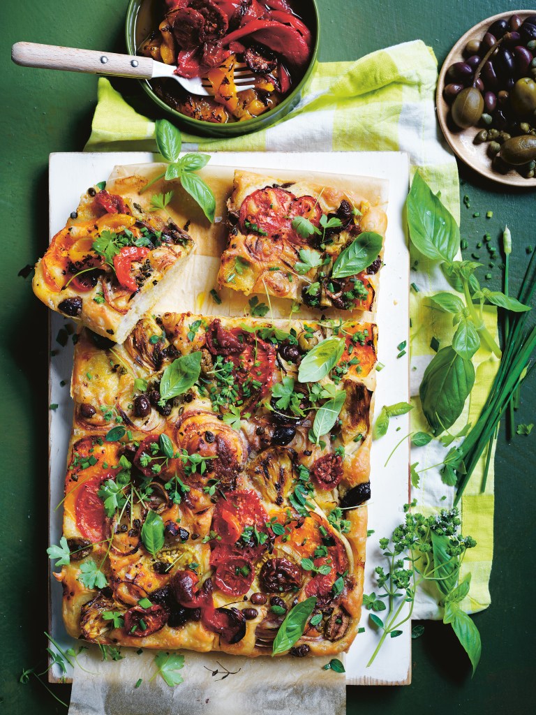 Overnight Garden Focaccia Bread Recipe by Alice Zaslavsky
