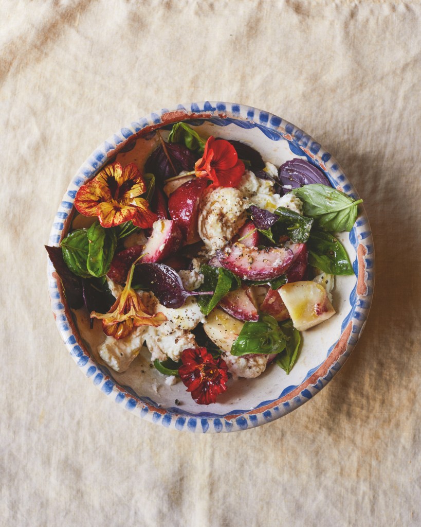 Julis Roberts' Nectarine, Basil and Mozarella Salad